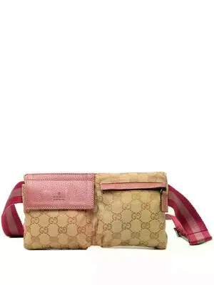 Gucci 2000-2015 Gg Canvas Web Double Pocket Belt Bag - Neutrals