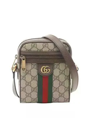 Gucci 2016-2026 Mini Gg Supreme Web Ophidia Crossbody Bag - Neutrals