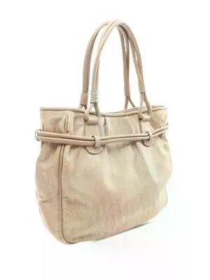 Dior 2000-2026 Diorissimo Trotter Canvas Bow Tote Bag - Neutrals
