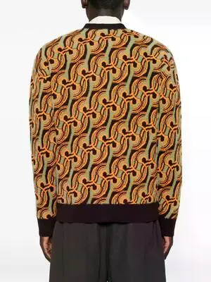 Drole De Monsieur Abstract-pattern Jacquard-knit Cardigan