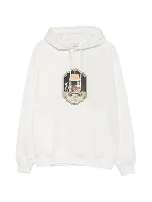 Drole De Monsieur Graphic-print Drawstring Hoodie - Neutrals
