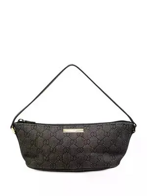 Gucci 2000-2015 Gg Denim Boat Shoulder Bag - Grey