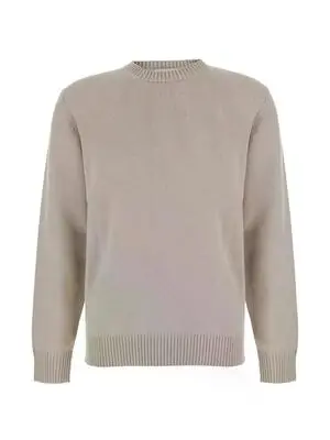KANGRA Crew-neck Ribbed-trim Sweater - Neutrals