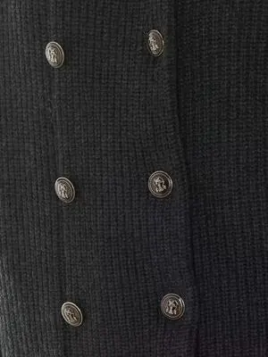 Brunello Cucinelli Cashmere Half English-rib Mariner Cardigan - Grey