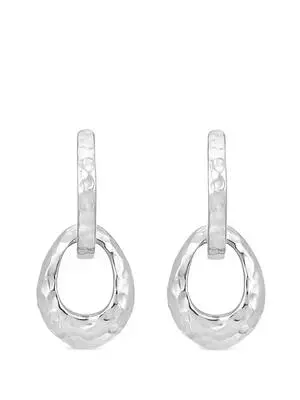 DOWER & HALL Entwined Hammered Hoop Earrings - Silver
