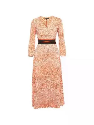 Maje Printed Cut-out Midi Dress