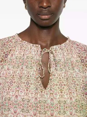 MAISON123 Damia Floral-print Tie-neck Blouse