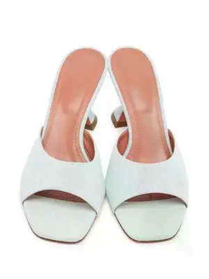 Amina Muaddi Lupita Denim Slide Sandals