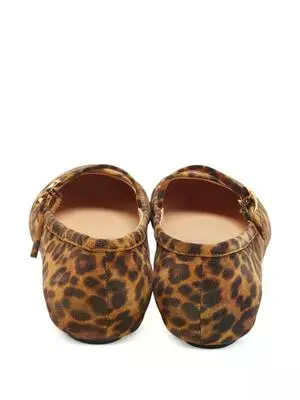GIANVITO ROSSI Leopard-pattern Ballet Flats - Brown
