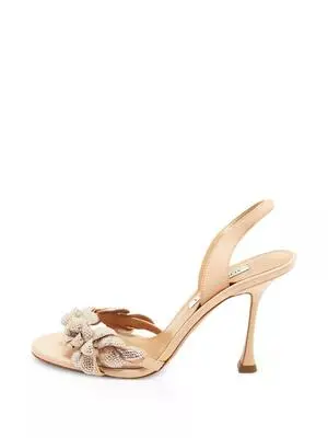 AQUAZZURA Galactic Flower Slingback Sandals
