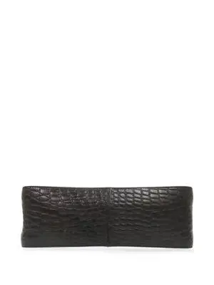 FERRAGAMO 2010-2026 Croc Embossed Leather Vara Satchel
