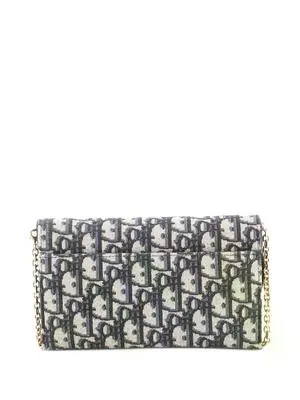 Dior Oblique Canvas Saddle Chain Wallet Cross Body Bag - Blue