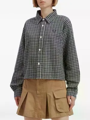 CHOCOOLATE Gingham-check Heart-patch Shirt
