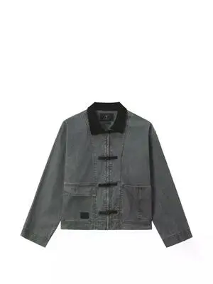 FIVE CM Frog-fastening Corduroy-collar Jacket - Grey