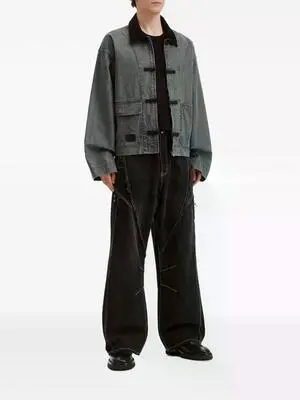 FIVE CM Frog-fastening Corduroy-collar Jacket