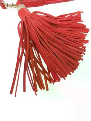 Fendi 2000-2010 Zucchino Embossed Nappa Tassel Handbag - Red