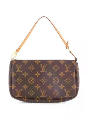 LOUIS VUITTON Pochette Accessoires Monogram Canvas Clutch Bag - Brown