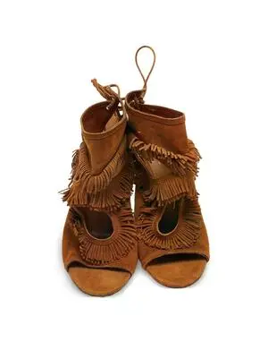 AQUAZZURA Fringe Ankle-strap Sandals