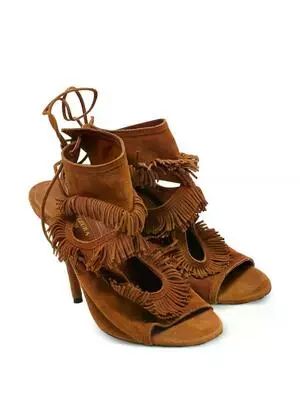 AQUAZZURA Fringe Ankle-strap Sandals