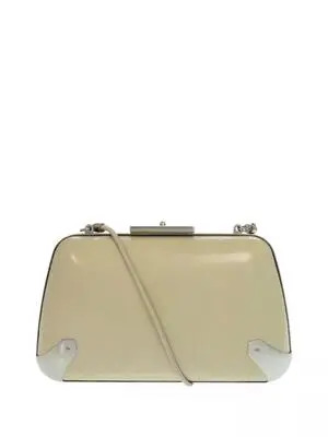 Balenciaga Leather Minaudiere Trapeze Clutch Bag