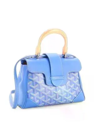 Goyard Saigon Top Handle Bag Coated Canvas With Leather Mini Shoulder Bag