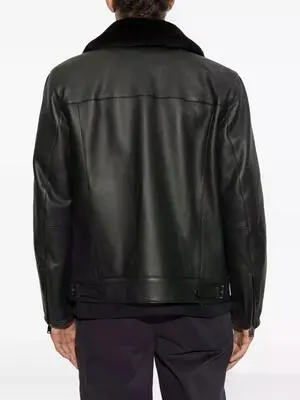 Brioni Faux-fur Collar Leather Jacket