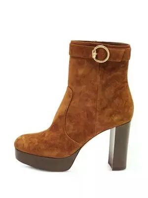 GIANVITO ROSSI Buckled Platform Ankle Boots