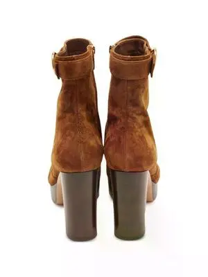 GIANVITO ROSSI Buckled Platform Ankle Boots