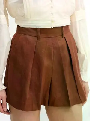 SILVIAN HEACH Posane Pleated High-waisted Shorts