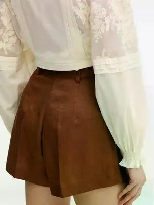 SILVIAN HEACH Posane Pleated High-waisted Shorts