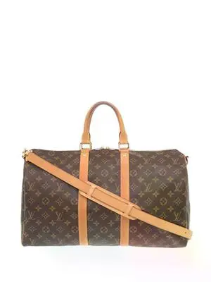 LOUIS VUITTON 1990-2010 Monogram Keepall Bandouliere 45 Travel Bag - Brown