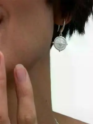 DOWER & HALL True North Talisman Drop Earrings - Silver