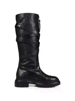 BOHEMSEO Folded Belted Zip-fastening Boots