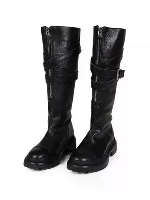 BOHEMSEO Folded Belted Zip-fastening Boots