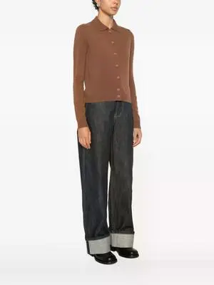 I BLUES Button-up Collared Cardigan