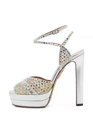 AQUAZZURA Aquazzura Lover Plateau Crystal-Embellished Sandals