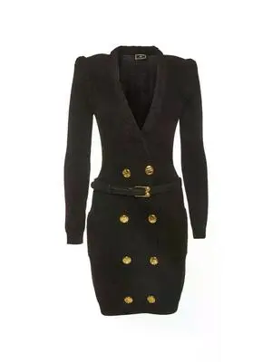 Elisabetta Franchi Knit Belted Mini Dress