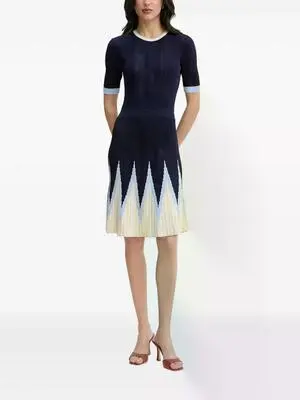SILVIAN HEACH Chevron-pattern Ribbed-knit Mini Dress