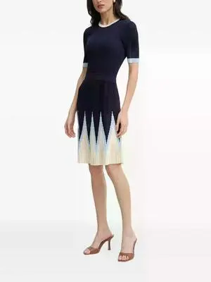 SILVIAN HEACH Chevron-pattern Ribbed-knit Mini Dress