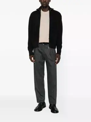 PAOLO PECORA Ribbed-knit Zip-up Sweater