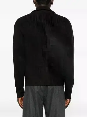 PAOLO PECORA Ribbed-knit Zip-up Sweater