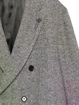 LARDINI Herringbone Double-breasted Coat