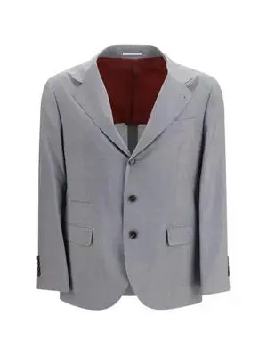 Brunello Cucinelli Single-breasted Notched-lapel Blazer - Grey