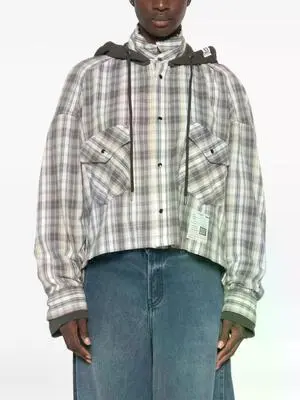 Mihara Yasuhiro Check-pattern Hooded Shirt
