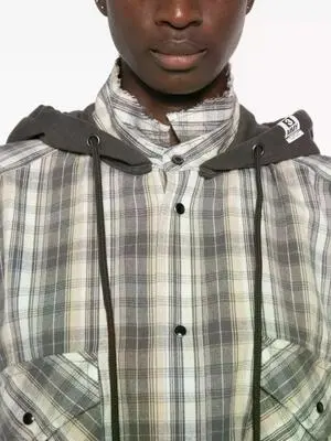 Mihara Yasuhiro Check-pattern Hooded Shirt