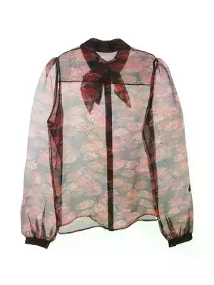 Elisabetta Franchi Bow-detail Lip-print Blouse
