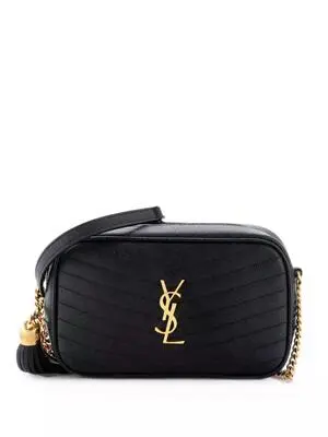 Saint Laurent Lou Camera Bag Matelasse Chevron Leather Mini Crossbody Bag - Black