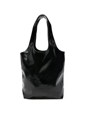 A.p.c. Logo-print Patent-finish Tote Bag - Black