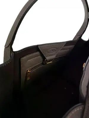 TOD'S T Signature Shopping Bag In Leather Small - Brown