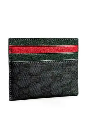 Gucci Card Case With Web Card Slots - Black